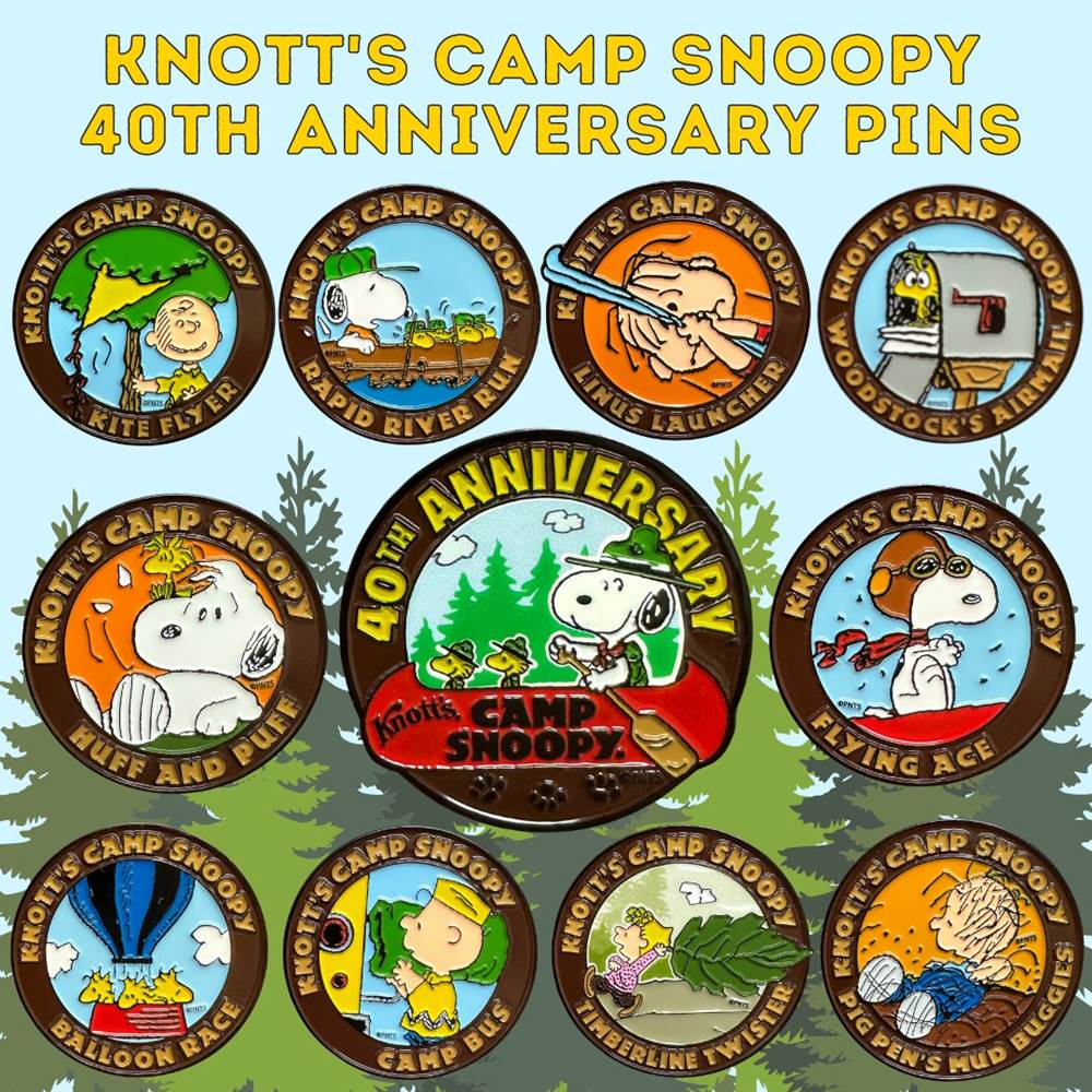 Celebrate Knott’s Camp Snoopy’s 40th Anniversary with New Pin Collection