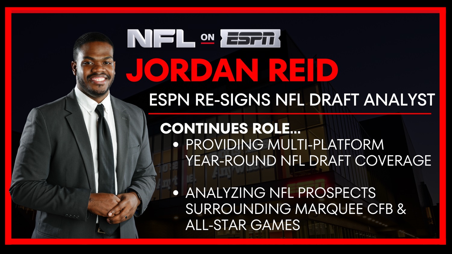 NFL Draft Analyst Jordan Reid Re-Signs with ESPN