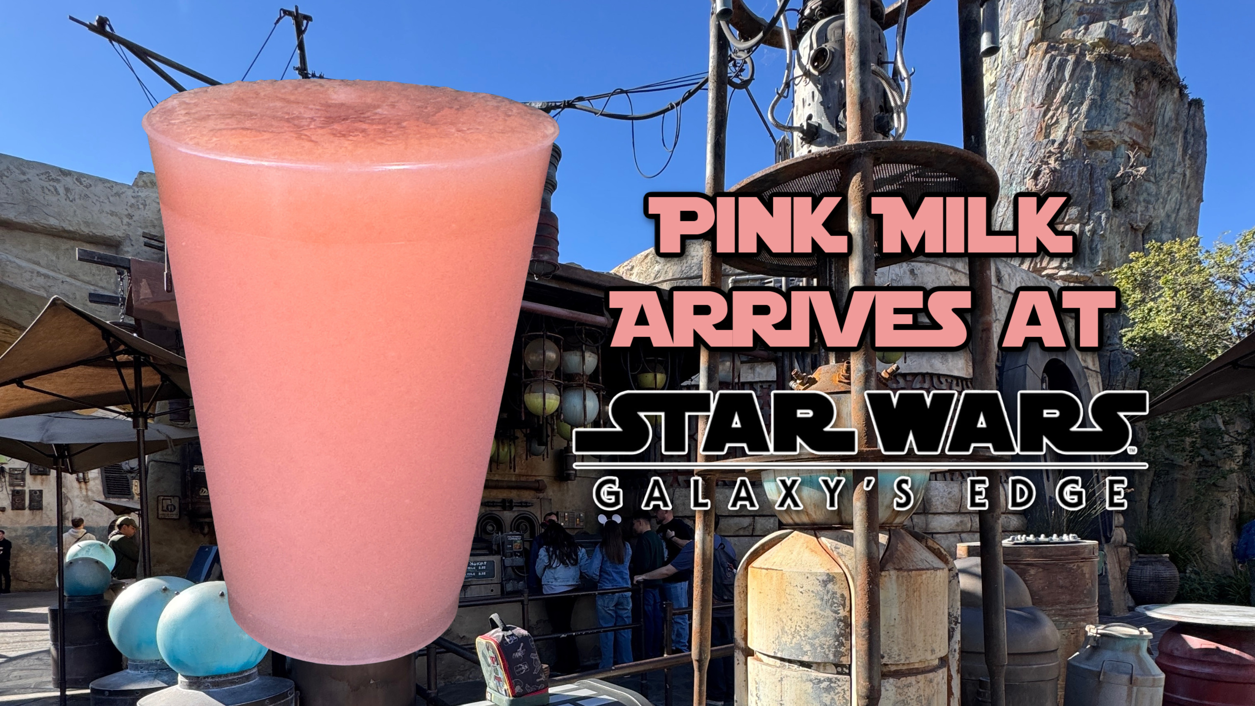 Pink Milk Taste Test at Disneyland's Star Wars Galaxy's Edge