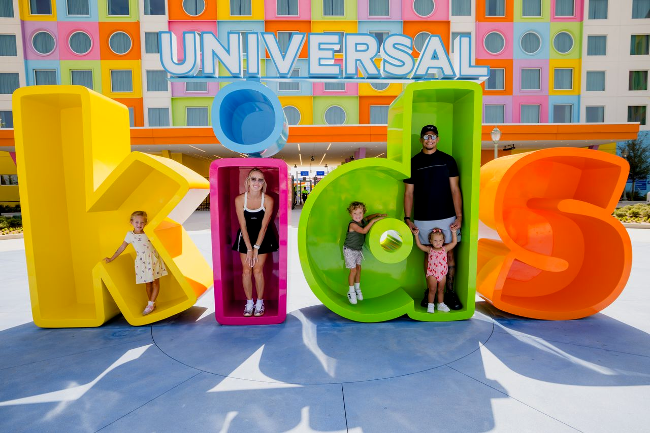 Patrick Mahomes and Family Preview Universal Kids Resort Before Grand ...