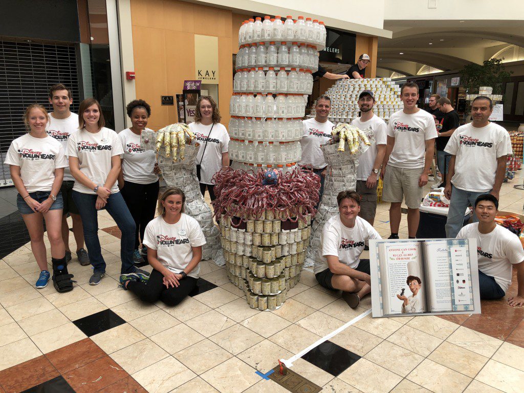 Disney VoluntEARS Craft Ratatouille CANstruction for Food Bank ...