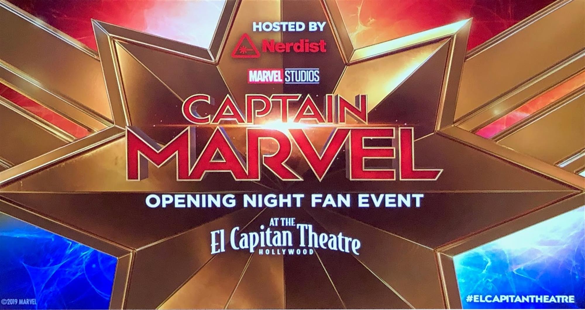 Hollywood’s El Capitan Hosts "Captain Marvel" Fans in Opening Night ...