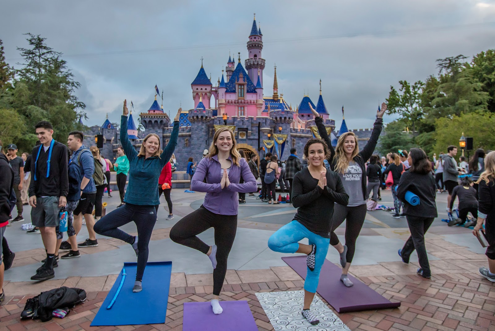 Disneyland Resort Cast Members Participate in Sunrise Yoga Session