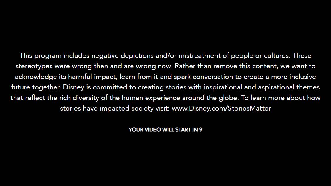 Disney+ Adds Stronger "Cultural Depictions" Advisory Language to Select ...