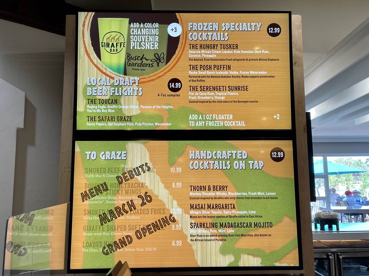 Photos - Take a Look at the New Giraffe Bar at Busch Gardens Tampa Bay ...