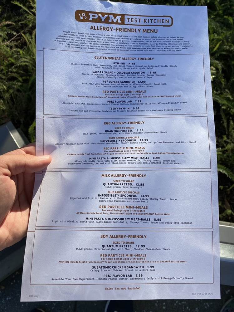 Allergy-Friendly Menus Offered at Pym Test Kitchen in Avengers Campus ...