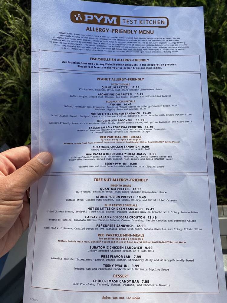 Allergy-Friendly Menus Offered at Pym Test Kitchen in Avengers Campus ...