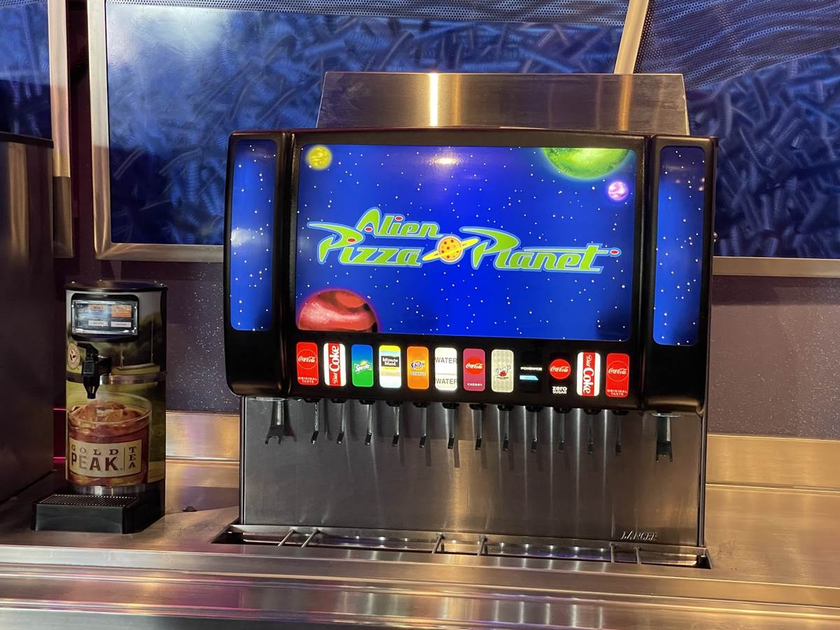New Ordering Process and Self-Serve Drinks at Disneyland's Alien Pizza ...