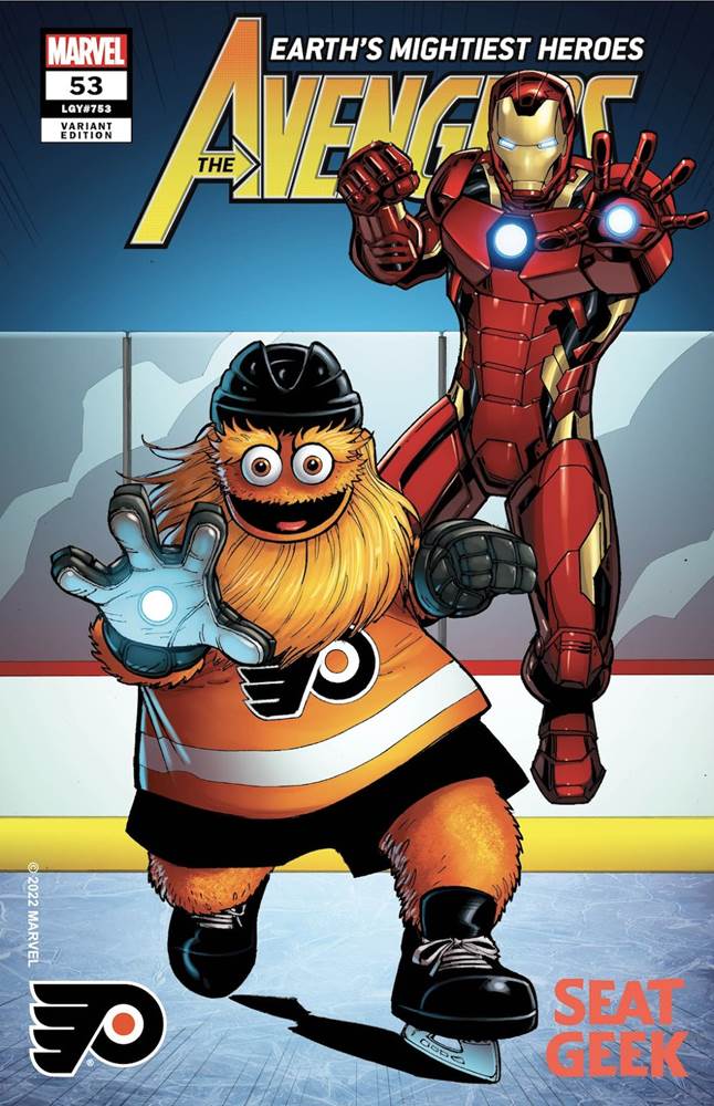 Philadelphia Flyers Mascot Gritty Graces Variant Cover of "Avengers #53 ...