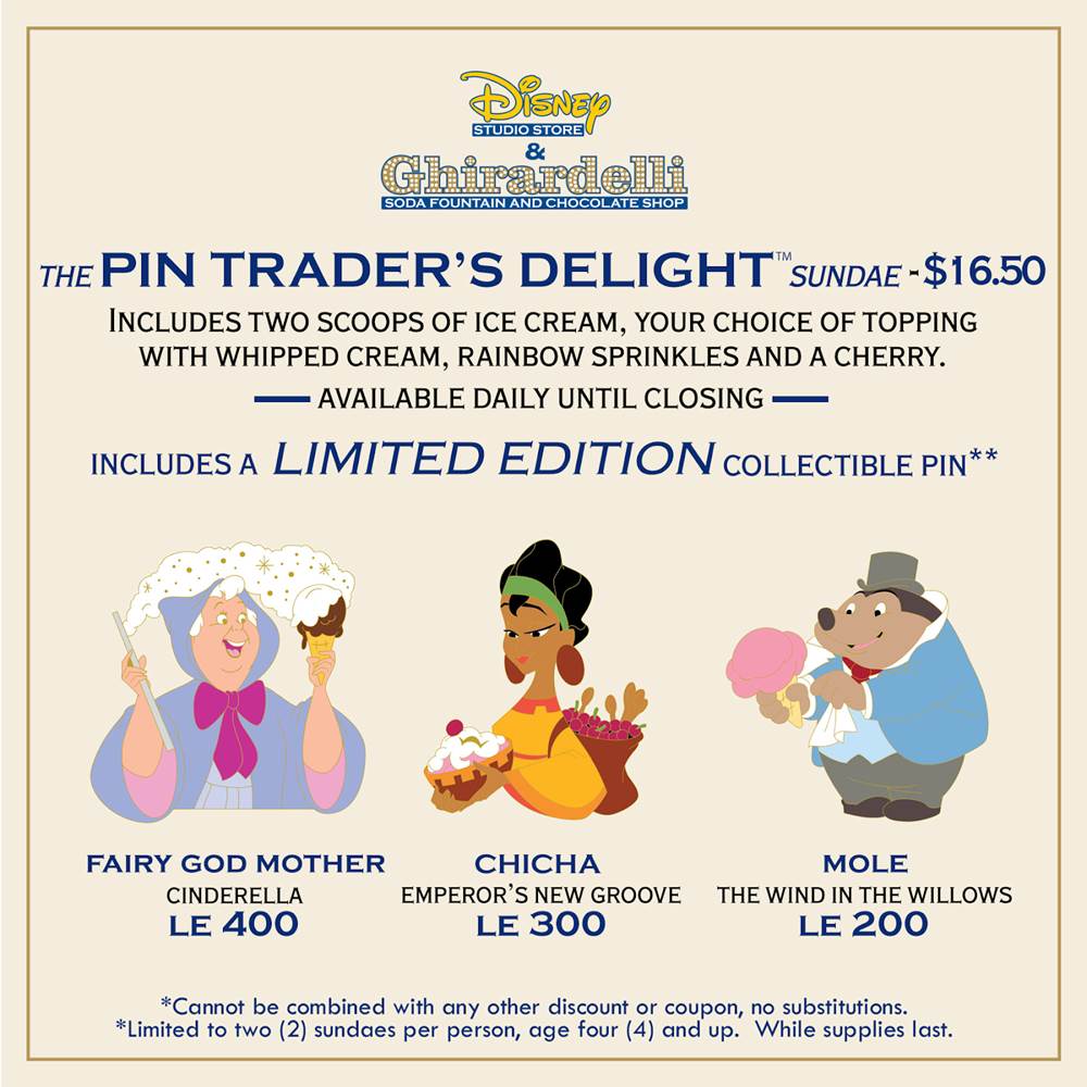Disney Studio Store Hollywood Releases New Pin Trader's Delight Sundaes ...