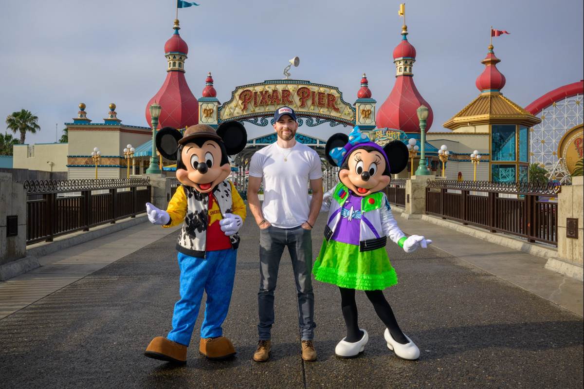 Chris Evans Appears at Disney California Adventure Ahead of Wide ...