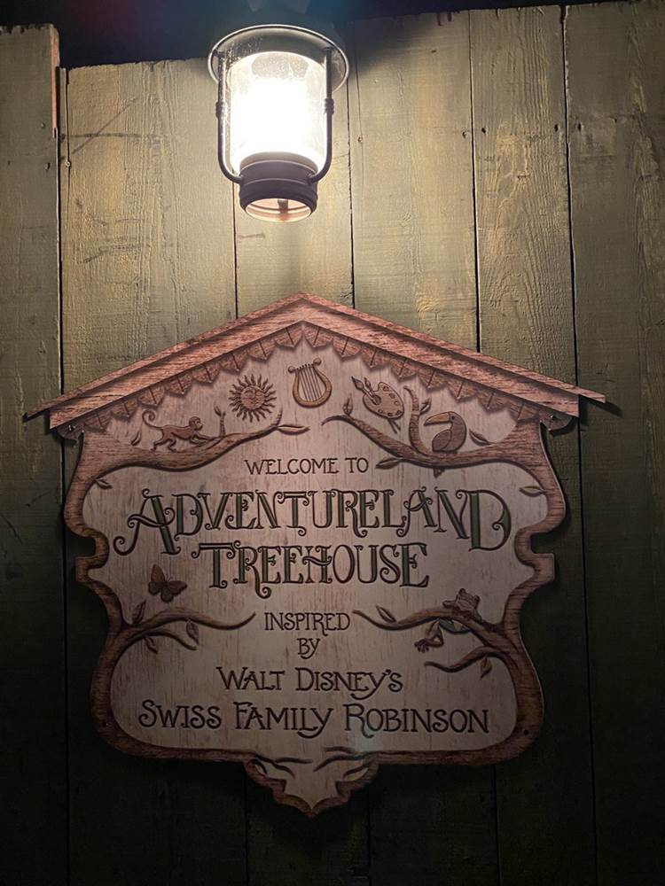 Photos: Concept Art Added to Adventureland Treehouse Construction Walls ...