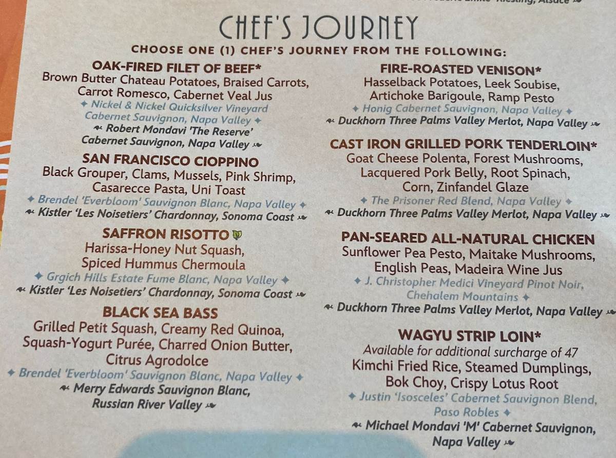 Photos: California Grill Debuts Three-Course Menu and Wine Pairings ...