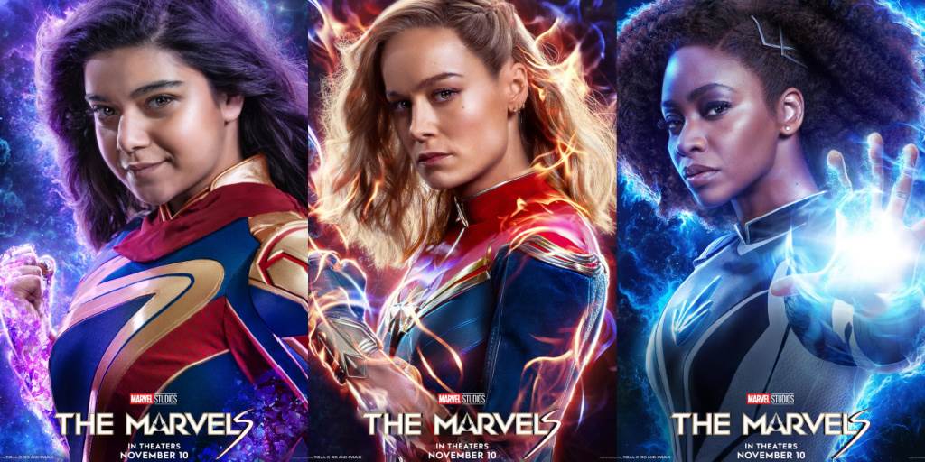 Carol Danvers, Kamala Khan and Monica Rambeau Glow in New "The Marvels" Character Posters ...