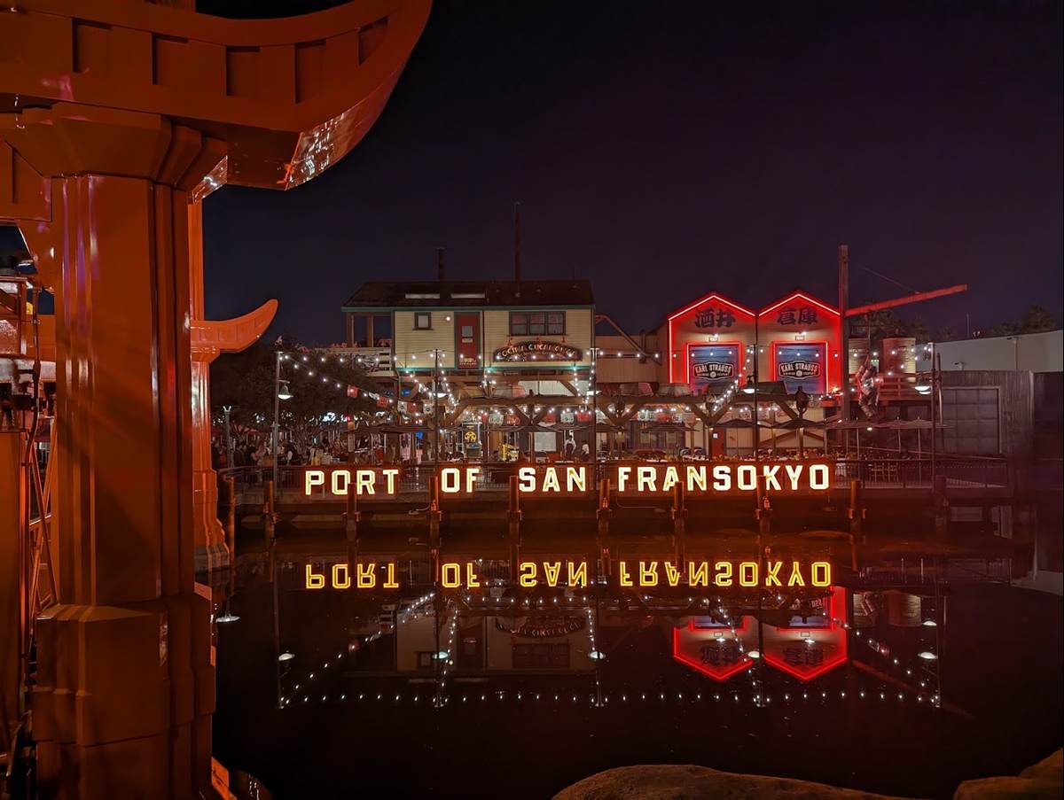 Photos: San Fransokyo Square Debuts New Waterfront Sign - LaughingPlace.com