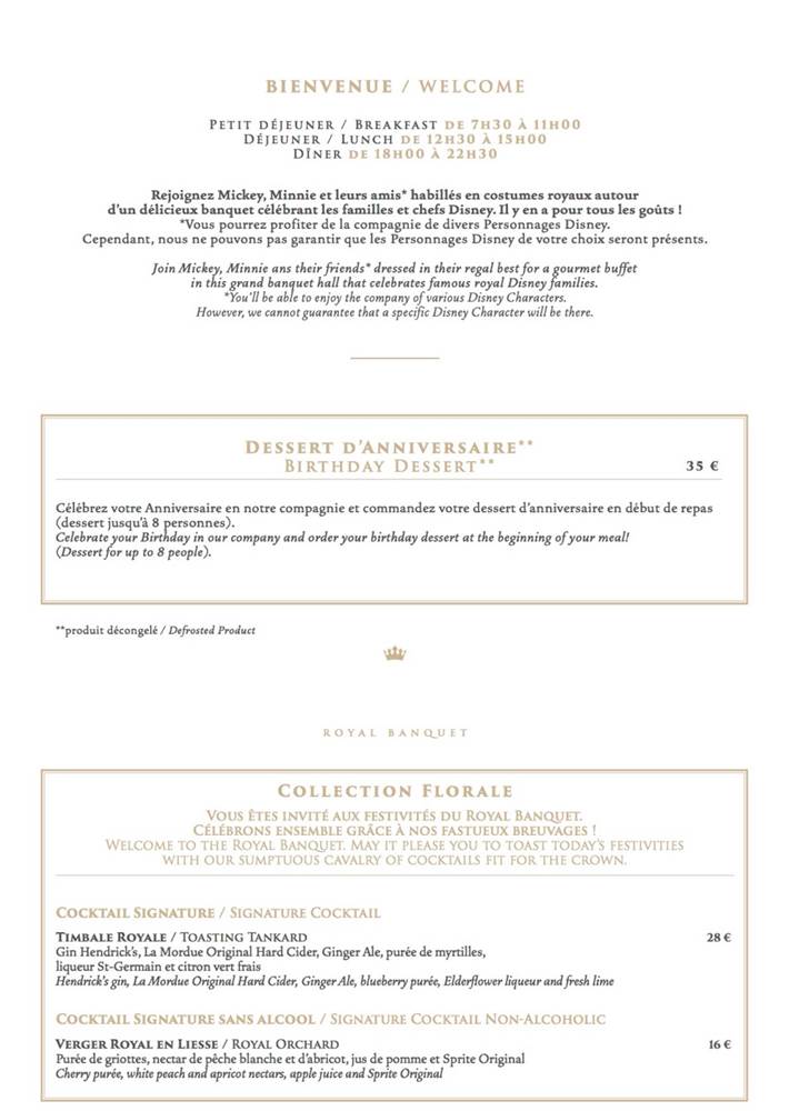 Disneyland Paris Reveals Updated Menus For Refurbished Locations at ...