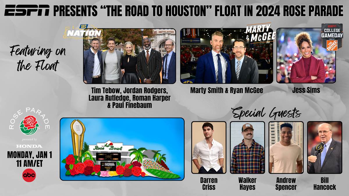 ESPN Brings Football, Floats and Flowers to Life in 2024 Rose Parade ...