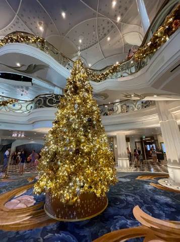 The Disney Wish Grand Hall Looks Festive This Holiday Season ...