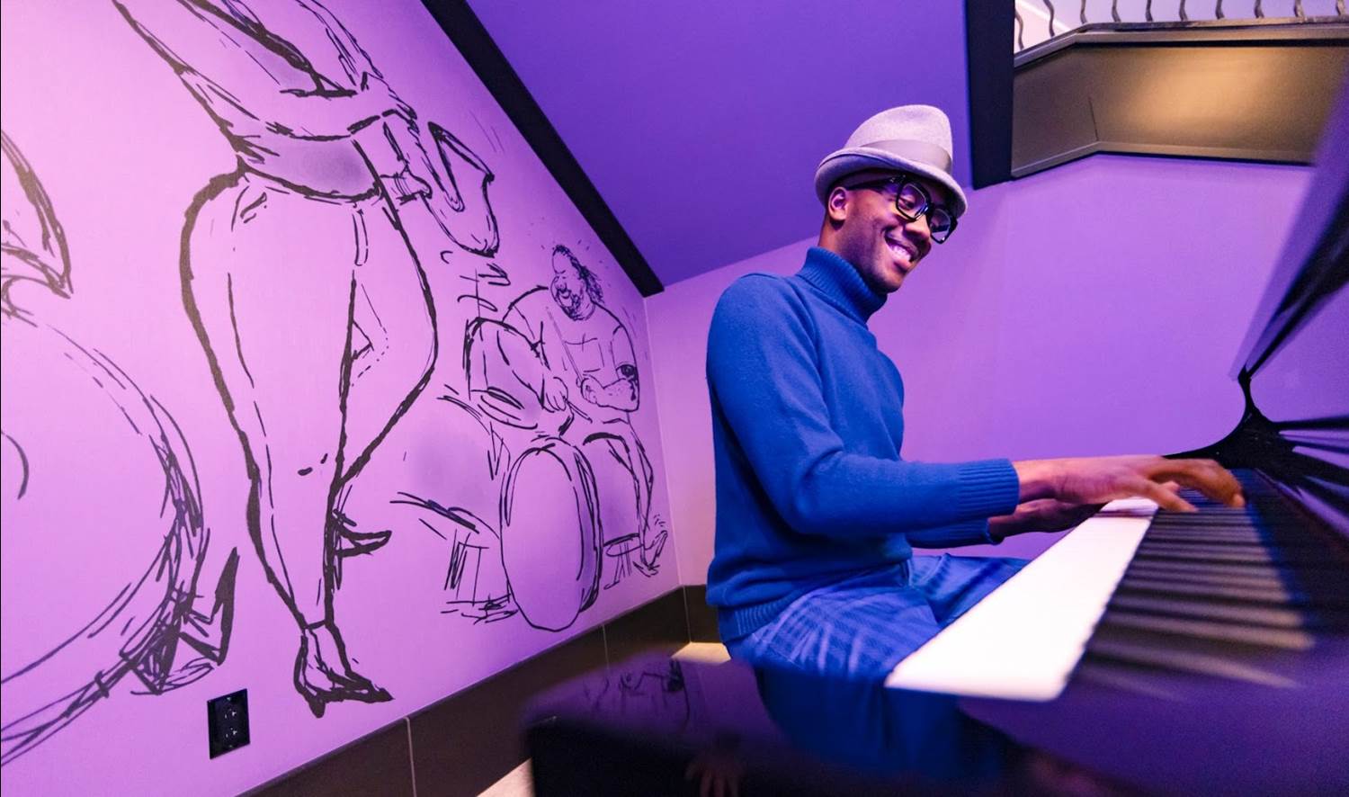 Joe Gardner from “Soul” Plays the Piano at the Pixar Place Hotel ...