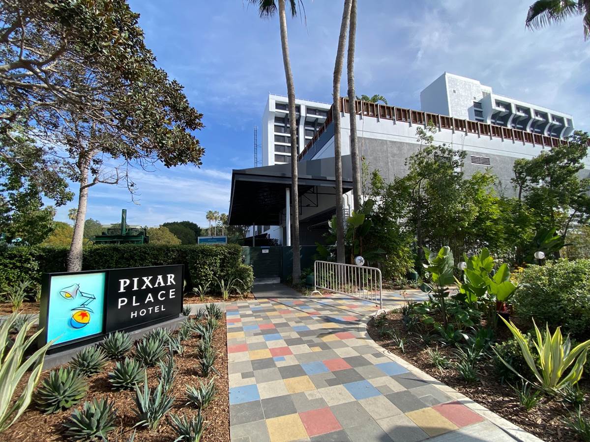 Photos: Pixar Place Hotel Signage Installed Outside the Reimagined ...