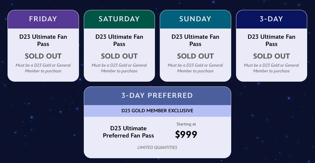 D23 Preferred Ultimate Fan Pass 3-Day Ticket the Only Ticket Option ...