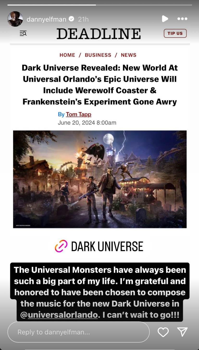 Danny Elfman Confirms Involvement with Epic Universe’s Dark Universe ...
