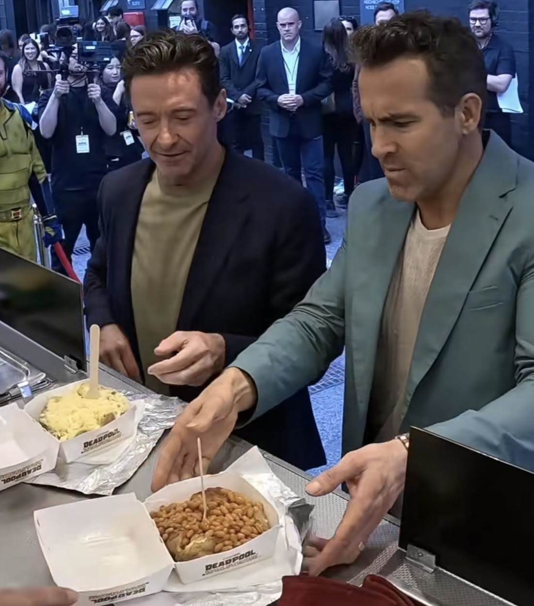 Even Superheroes Need to Eat - Checkout Ryan Reynolds and Hugh Jackman ...