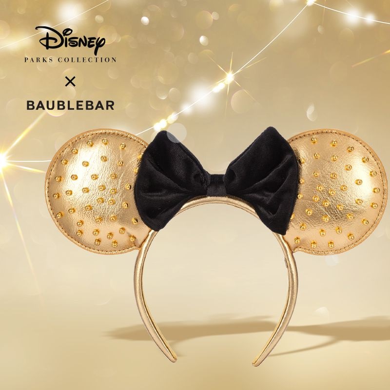 Glitz and Glamour Inspire New Gold Minnie Mouse Ear Headband from BaubleBar