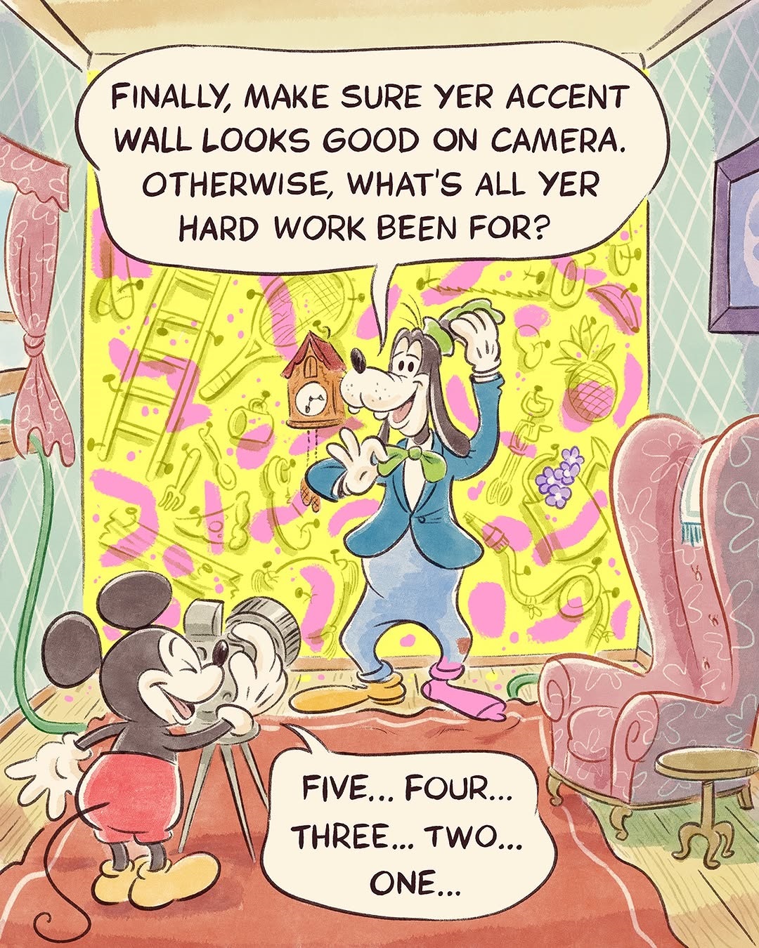 Learn How to Create Your Own Accent Wall with Goofy in a Brand New ...